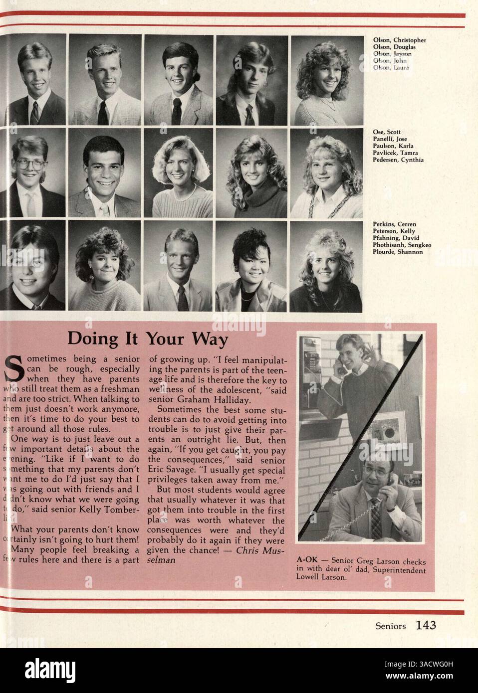 Yearbook captures key moments from the 1987 1988 school year hi-res ...