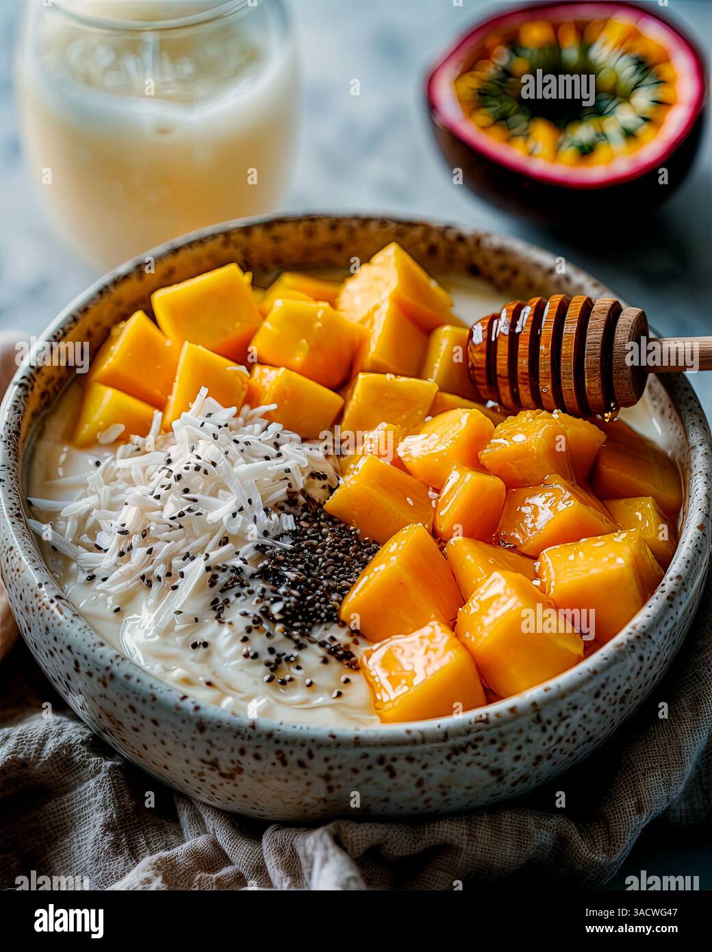Healthy Mango Breakfast Bowl with Coconut, Chia Seeds, and Passion ...