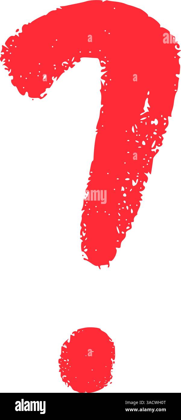 Hand-drawn question mark icon with sketch-style details. Curious doodle ...