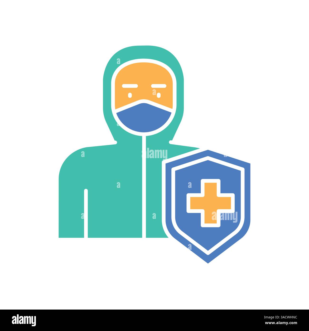 Biosafety color flat icon for digital and print projects. Minimal clean ...