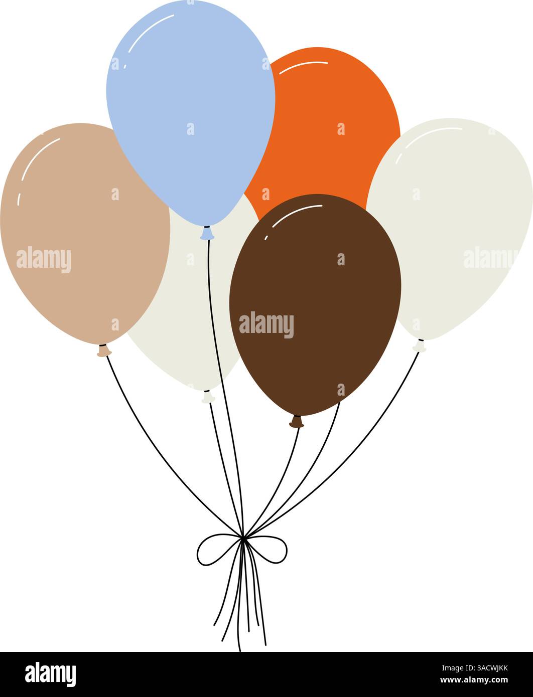 Bundle of colorful balloons with strings, floating party decoration in ...