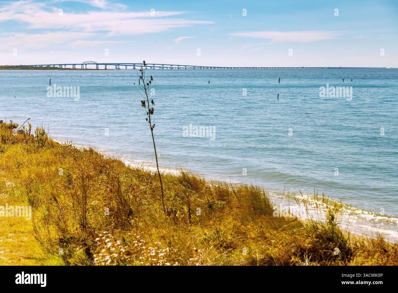 View of the Chesapeake Bay Bridge-Tunnel from the Delmarva Peninsula ...