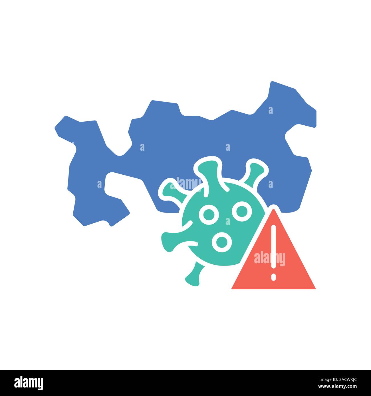 Epidemic early warning system color flat icon for digital and print ...