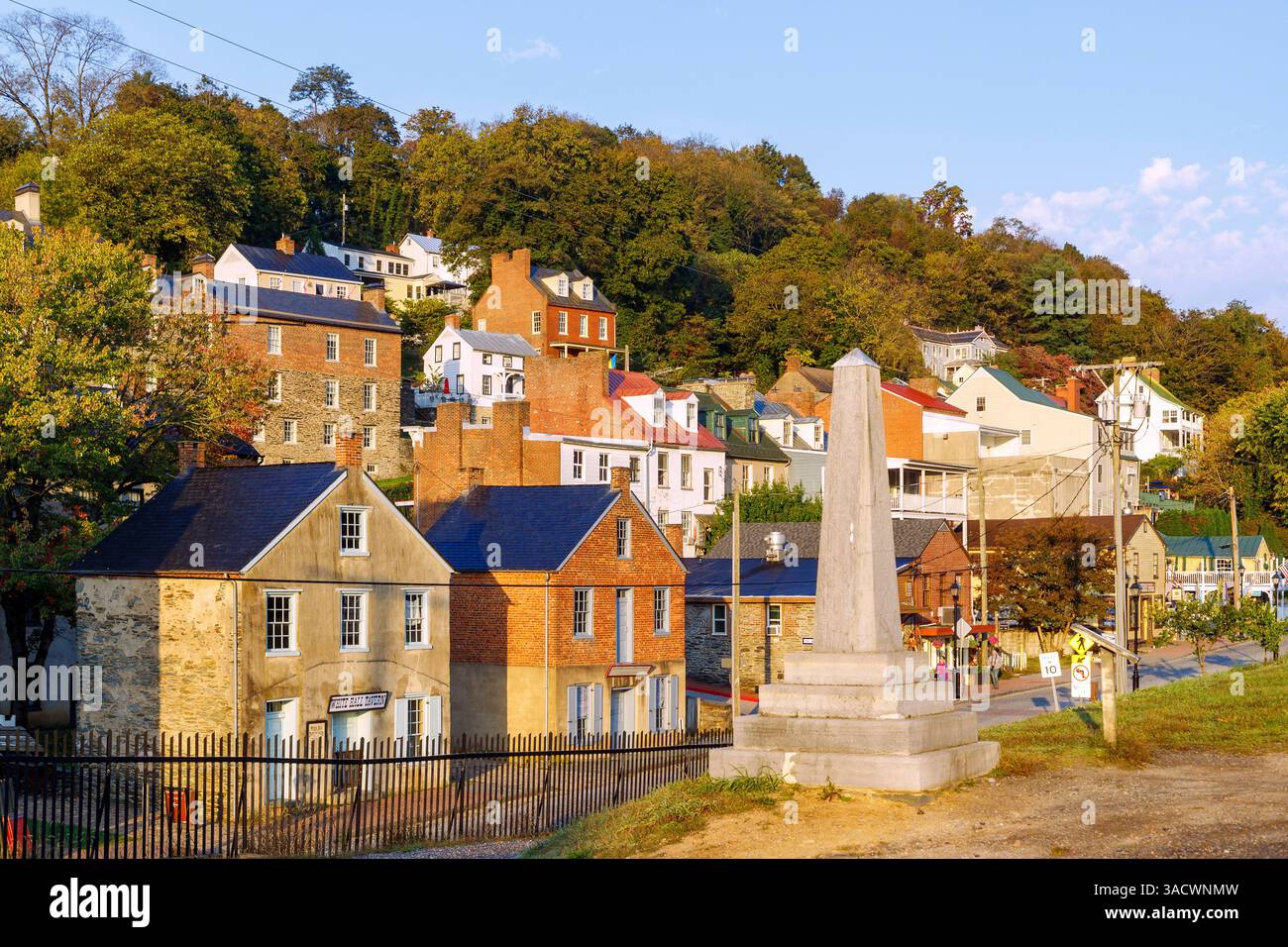 John Brown's Fort with John Brown's Monument and White Hall Tavern at ...