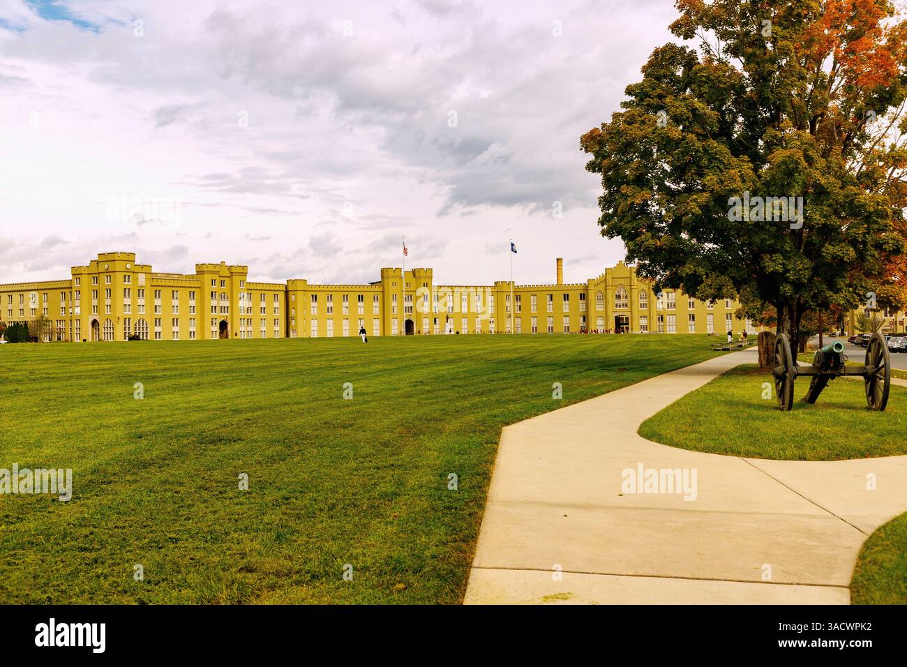 Parade ground with New Barracks and Old Barracks of the Virginia ...