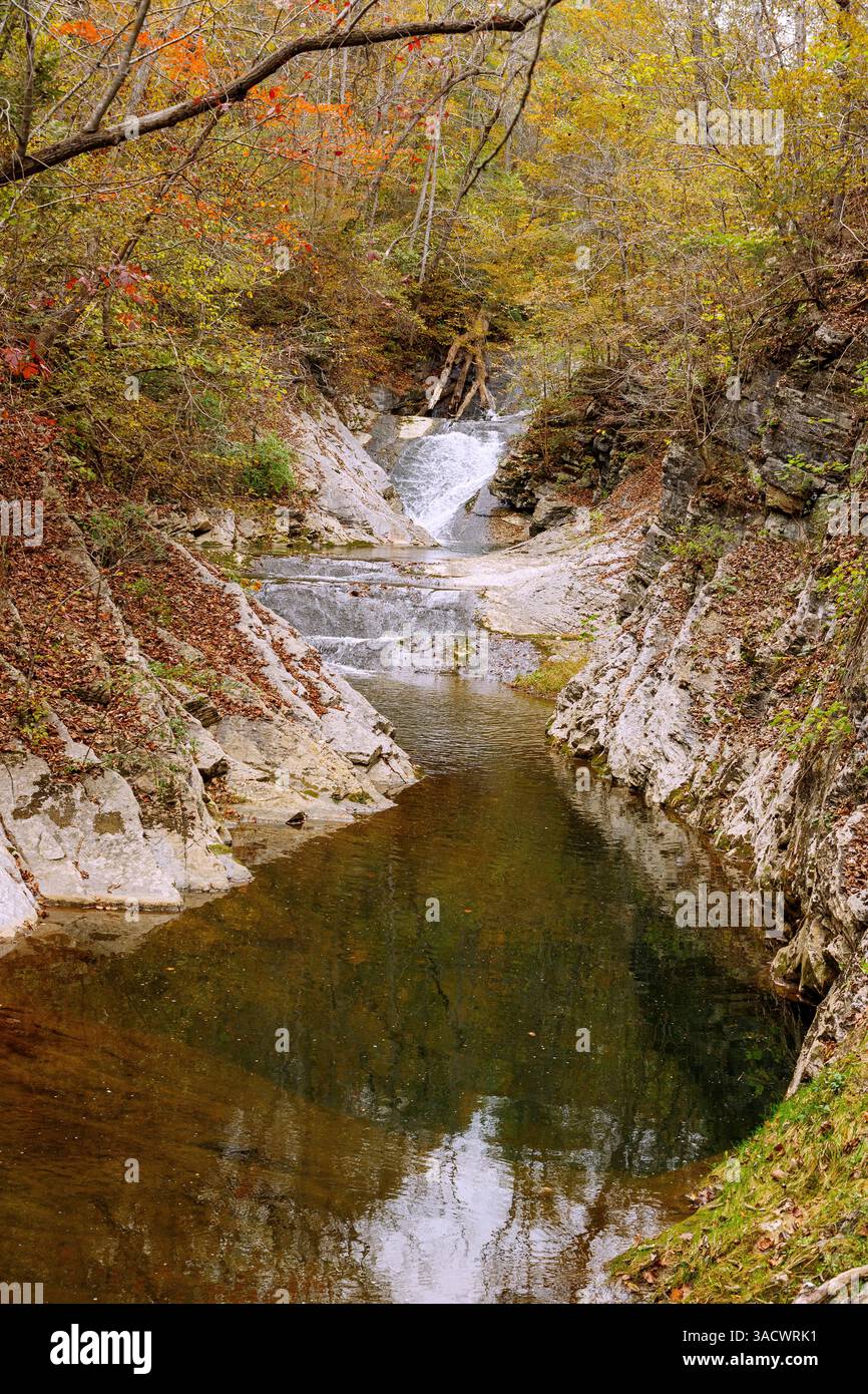 Lace Falls on Cedar Creek in Natural Bridge State Park in Rockbridge ...