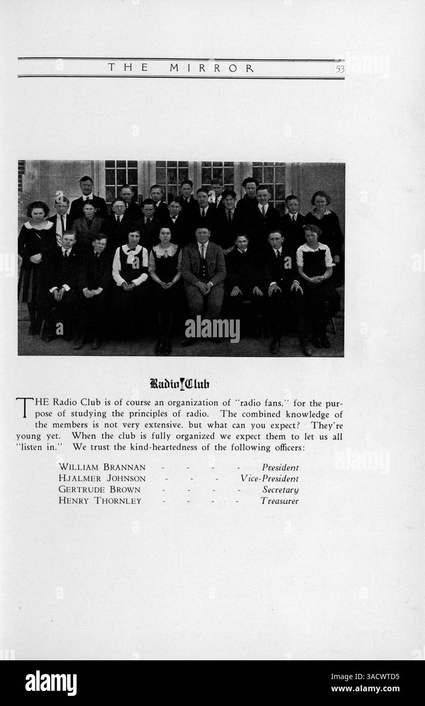 The 1923 edition of Roosevelt High School's yearbook, Mirror ...