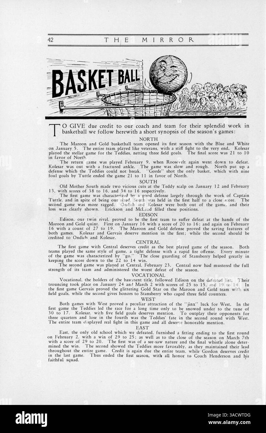 The 1923 Roosevelt High School yearbook, Mirror, documents the students ...