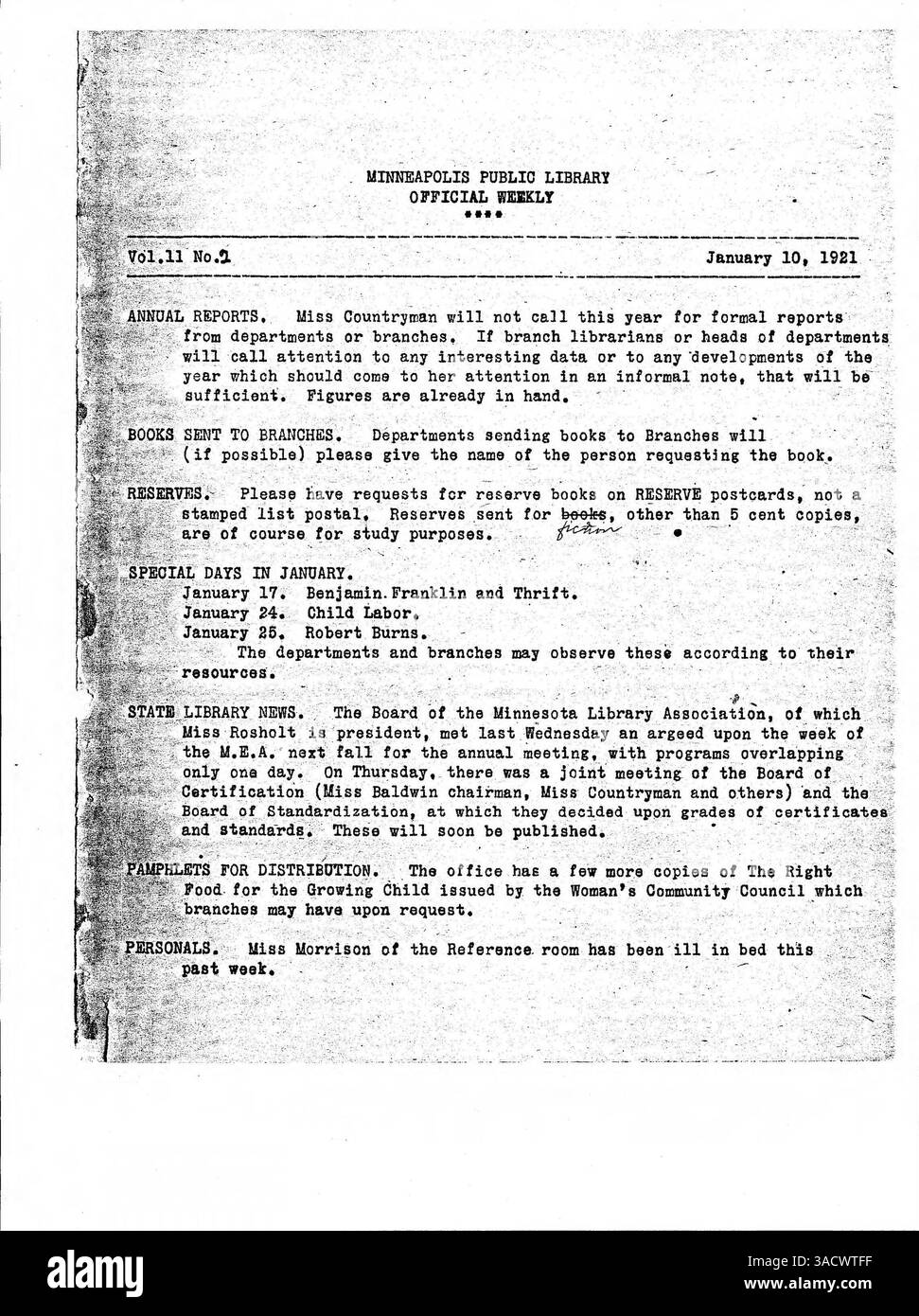 This weekly bulletin from 1921 served as an official publication hi-res ...