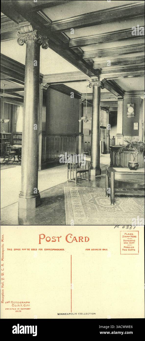 The reception hall at the Y. W. C. A. in Minneapolis offers an interior ...