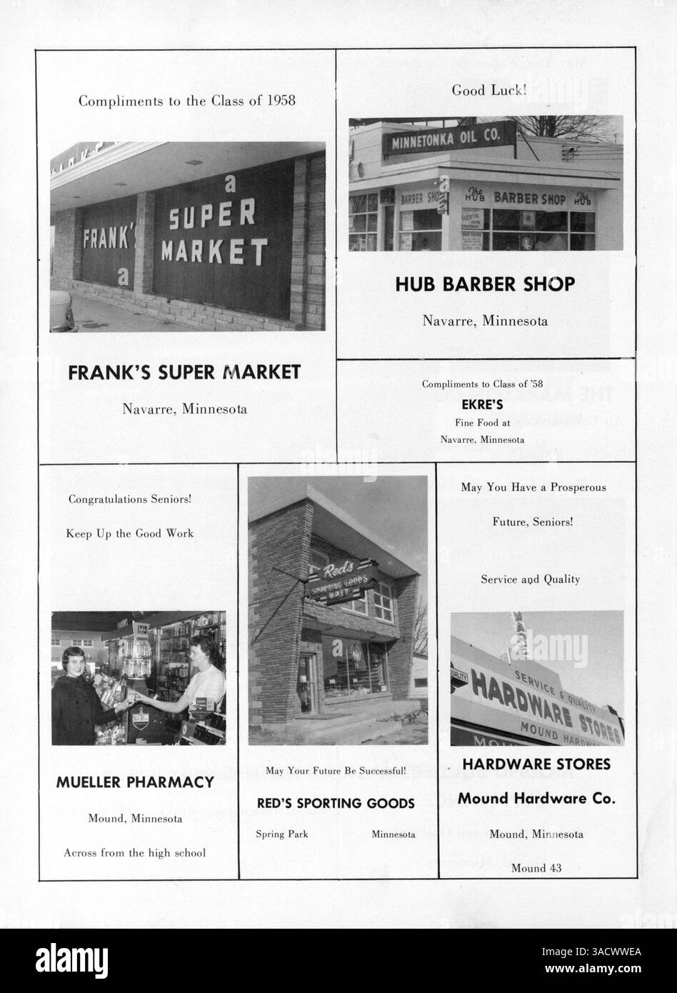 Yearbook from mound high school in 1958 highlights student portraits hi ...
