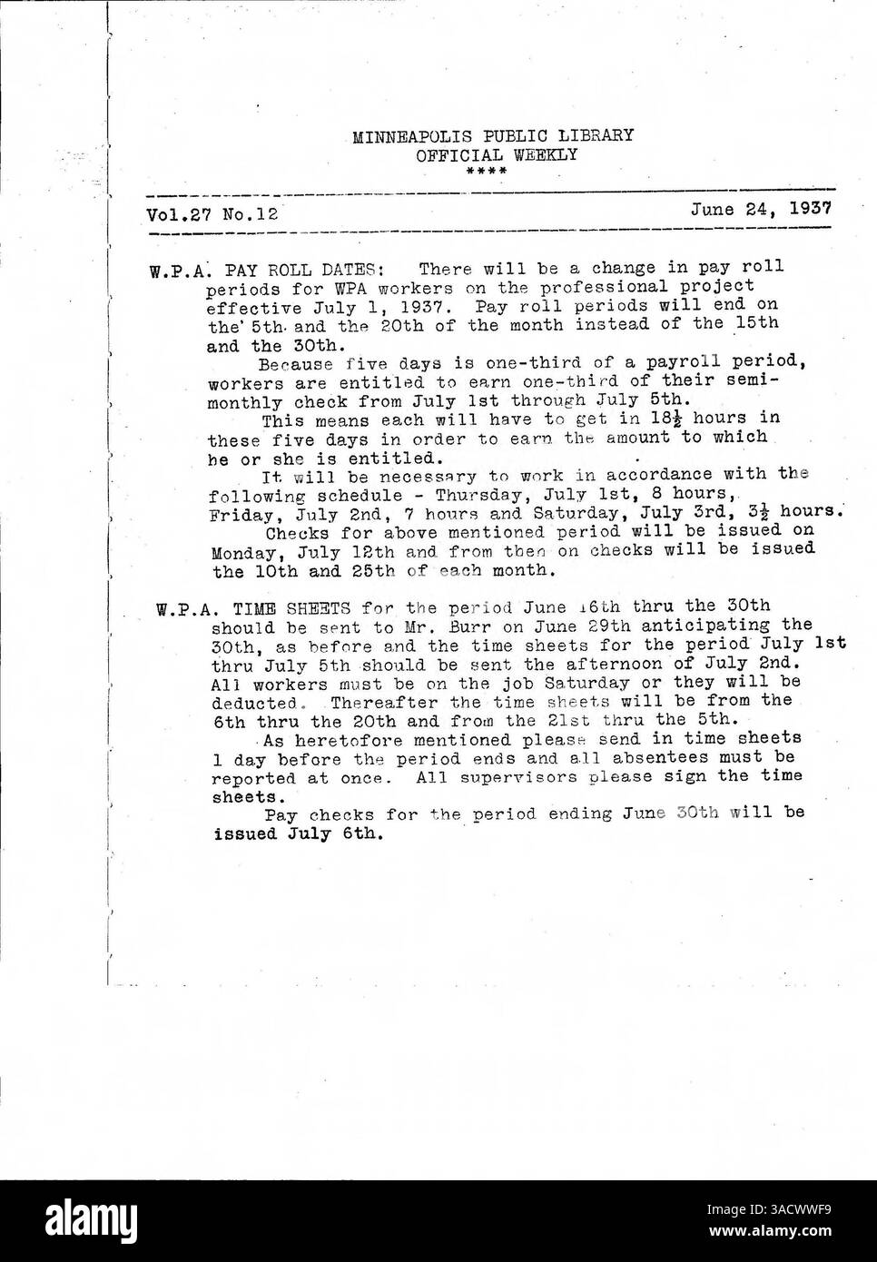 The 1937 Minneapolis Public Library Official Bulletin provides library ...