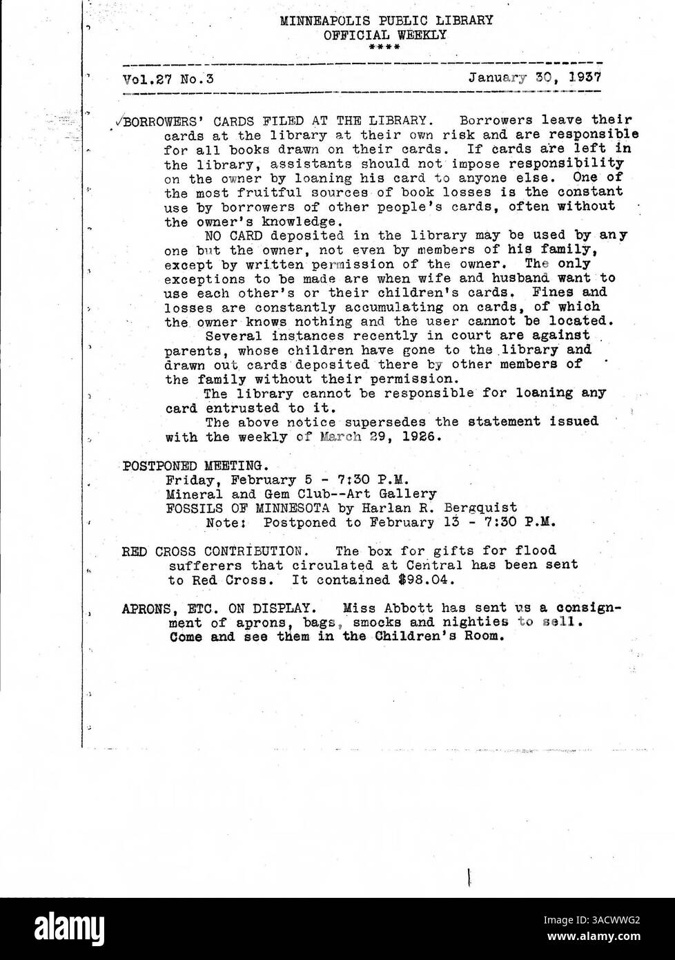 The Minneapolis Public Library Official Bulletin from 1937 served as a ...