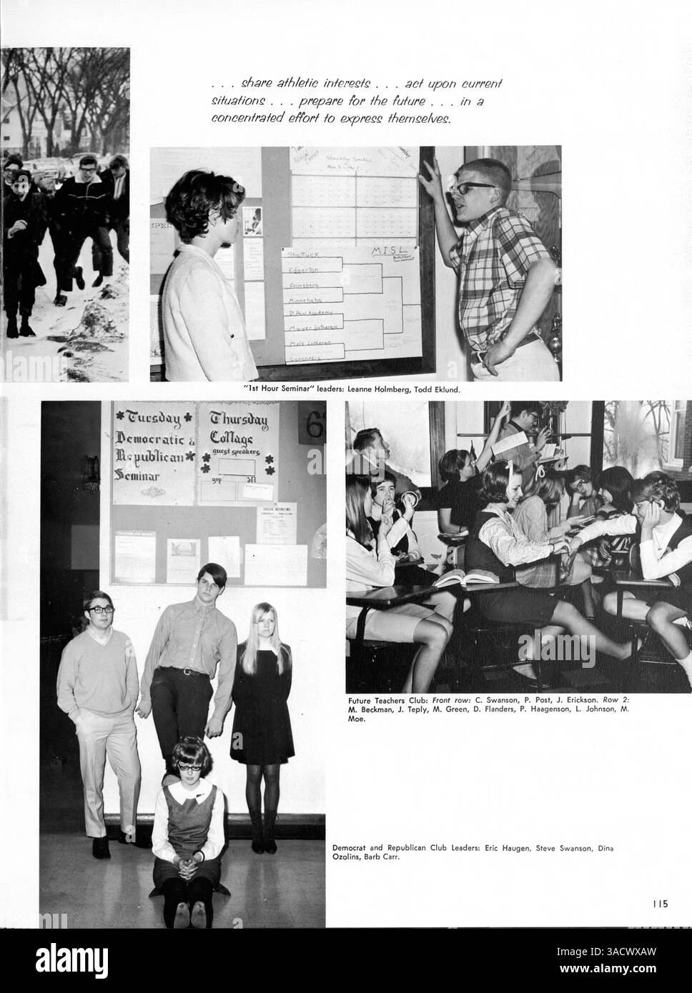 Minnehaha Academy's 1968 'Antler' yearbook captures students, teachers, athletics, clubs, and ...