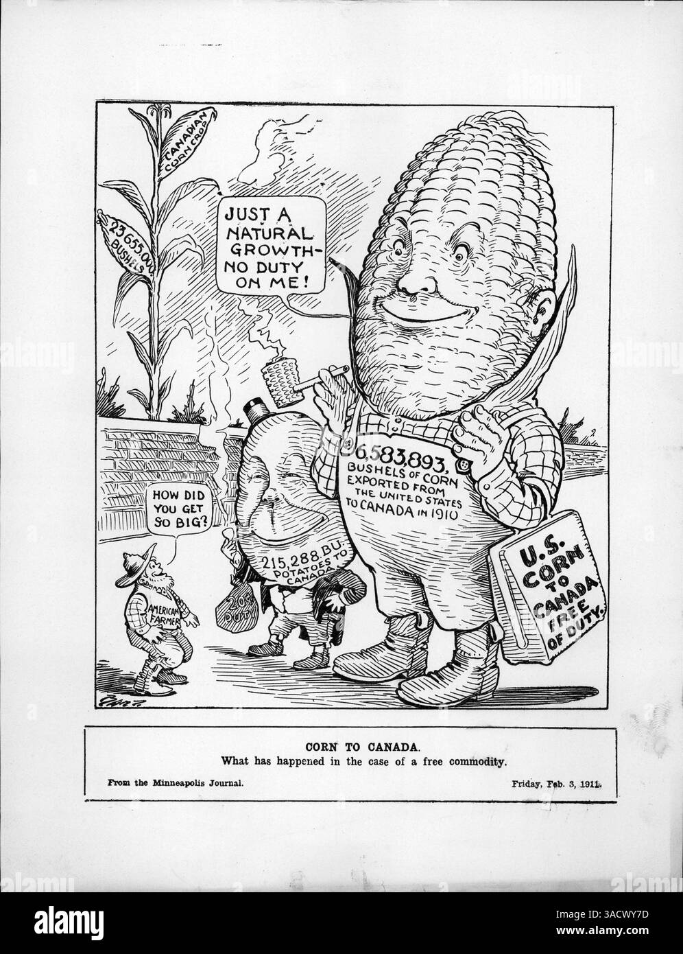 This cartoon depicts american agricultural exports hi-res stock ...