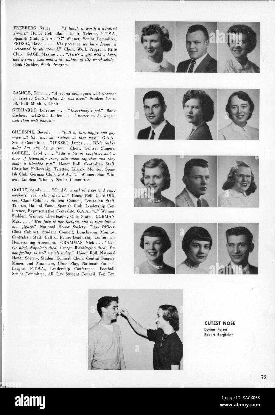 This 1954 centralian yearbook records the student body Black and White ...