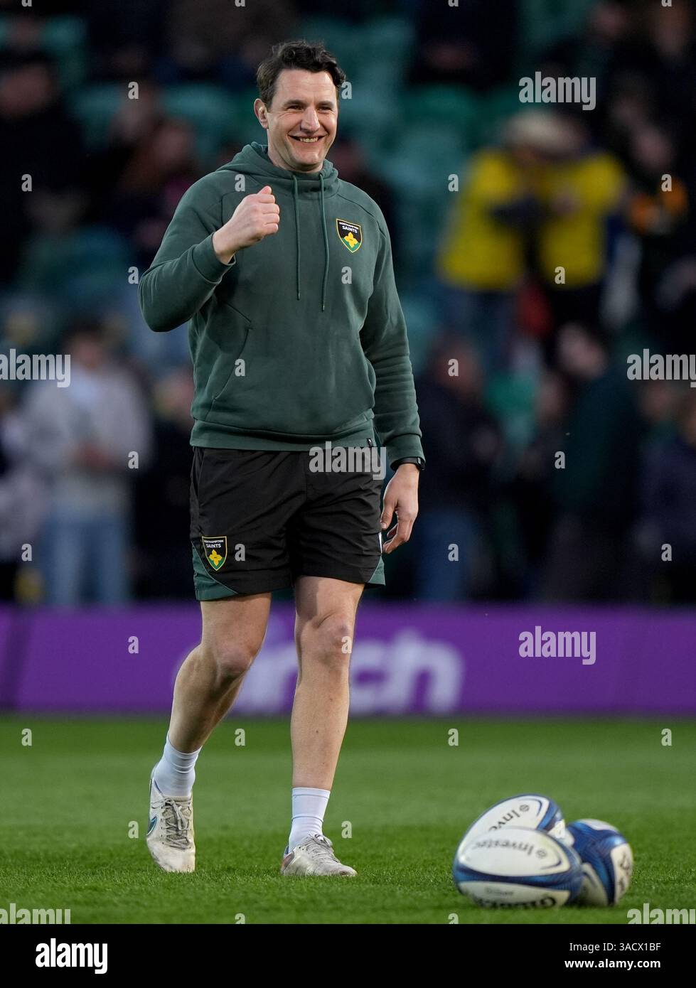 Northampton Saints director of rugby Phil Dowson during the warm up ...