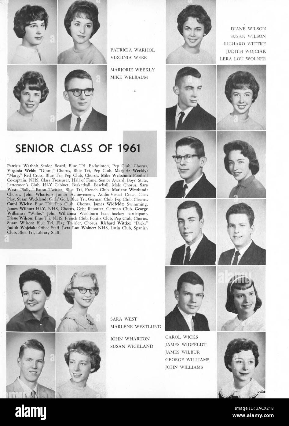 The 1961 Washburn Yearbook documents the 1960-1961 school year through ...