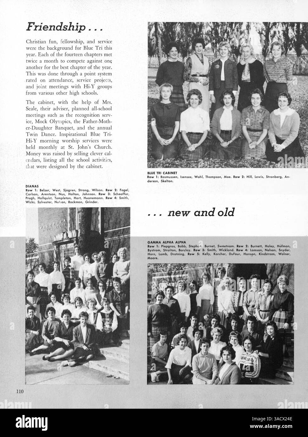 This 1961 washburn yearbook documents the events hi-res stock ...