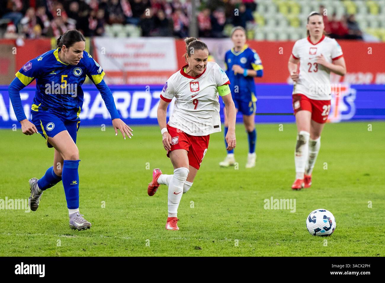Gdansk Stadium, Gdansk, Poland. 4th Apr, 2025. Womens Nations League International Football ...