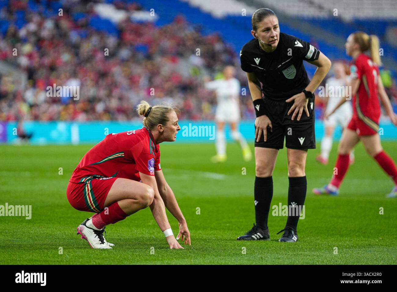 Cardiff, Wales, UK. 4th April, 2025. Rhiannon Roberts of Wales and ...