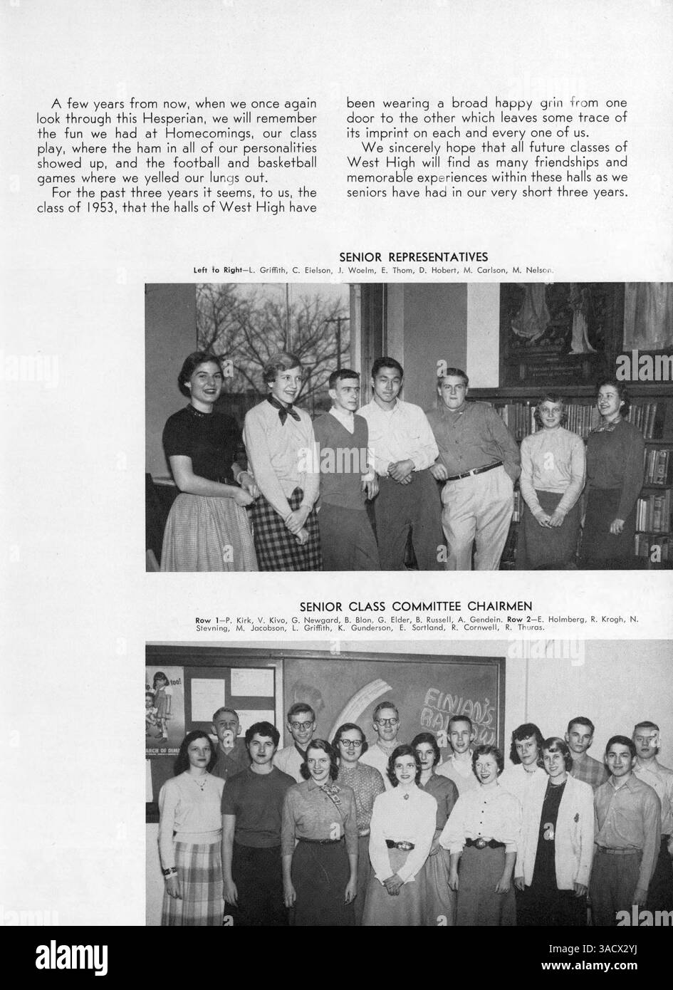 The 1953 West High Yearbook, '53 Hesperian, captures the highlights of ...