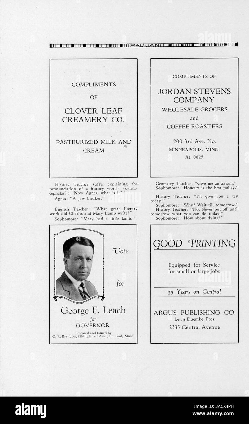 This 1926 edition of the 'Paduan' yearbook from St. Anthony High School ...