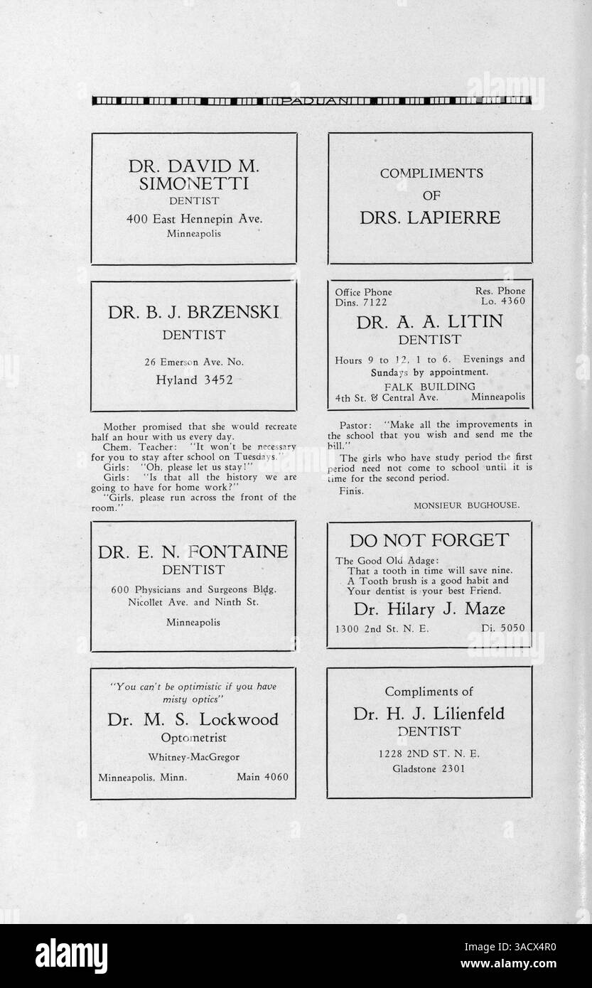 The 1926 'Paduan' yearbook from St. Anthony High School records the ...