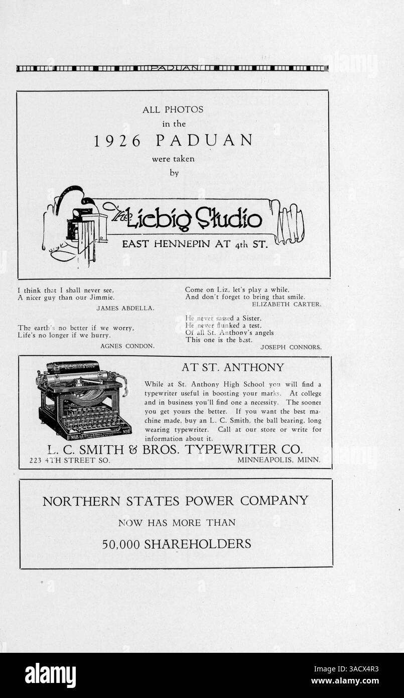The 'Paduan' yearbook of 1926 features St. Anthony High School’s ...