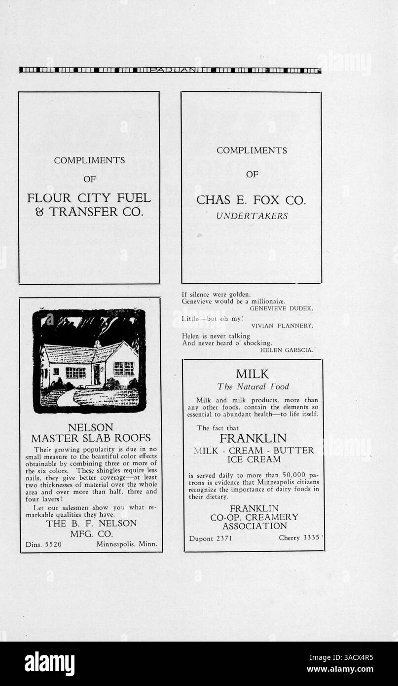 The 1926 'Paduan' yearbook from St. Anthony High School captures the ...