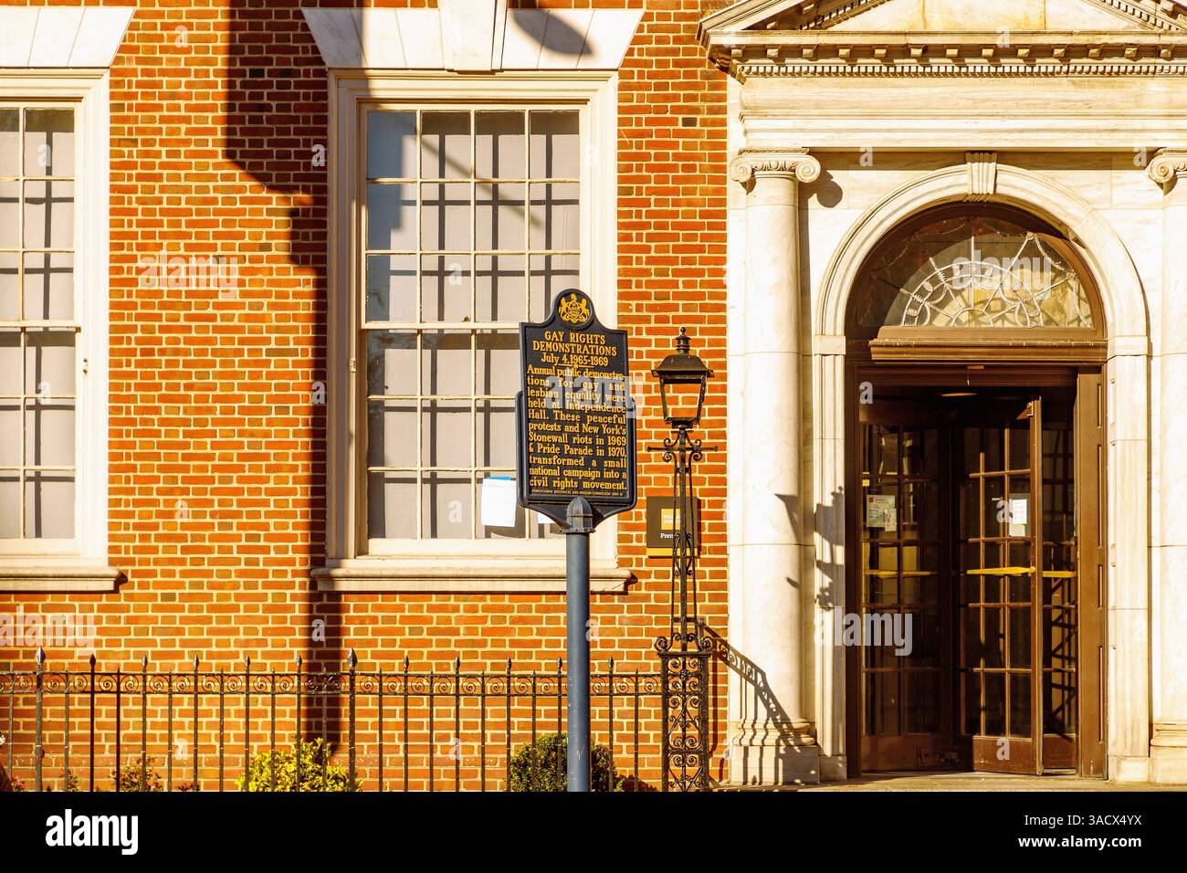 Front of Wells Fargo Bank with Historical Marker for Gay Rights ...