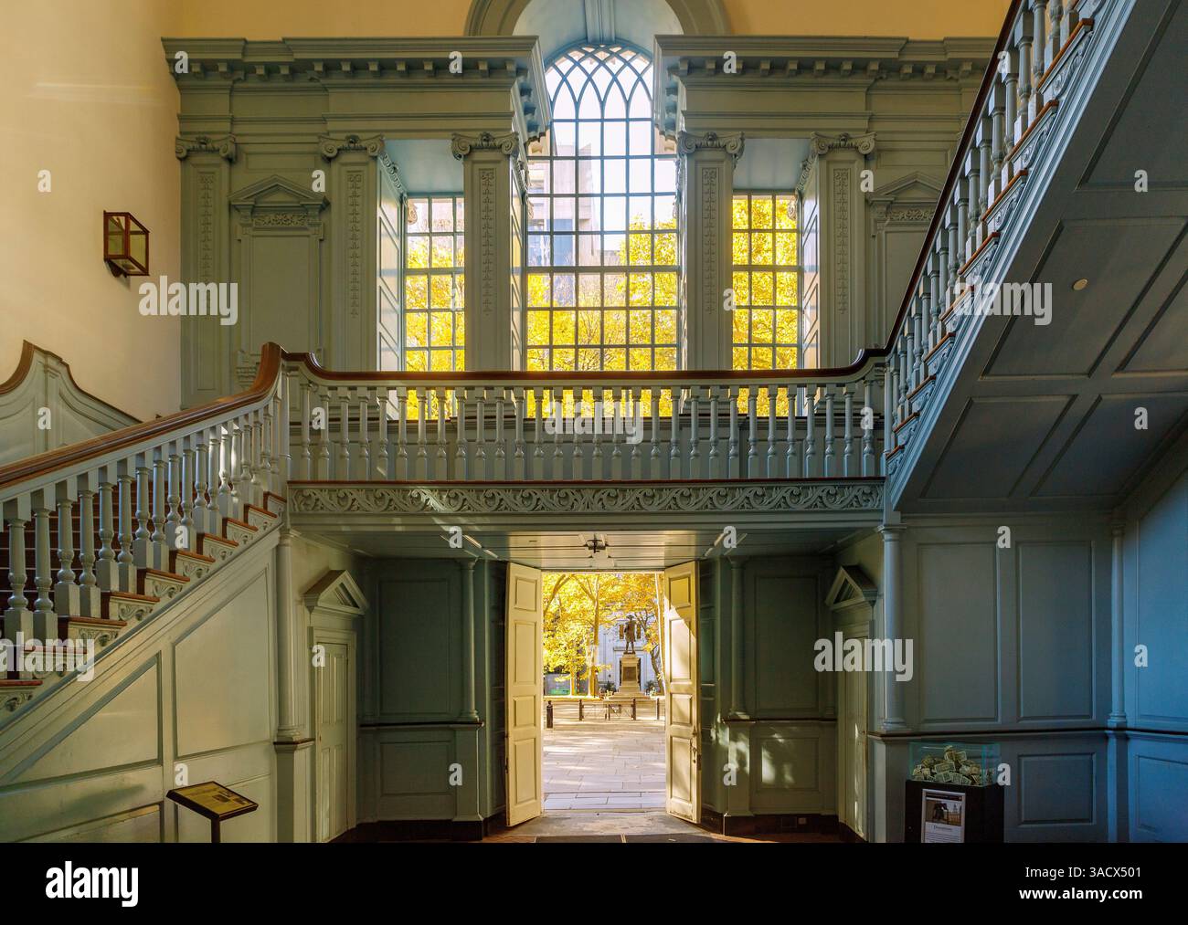 Staircase of Independence Hall in Independence National Historic Park ...