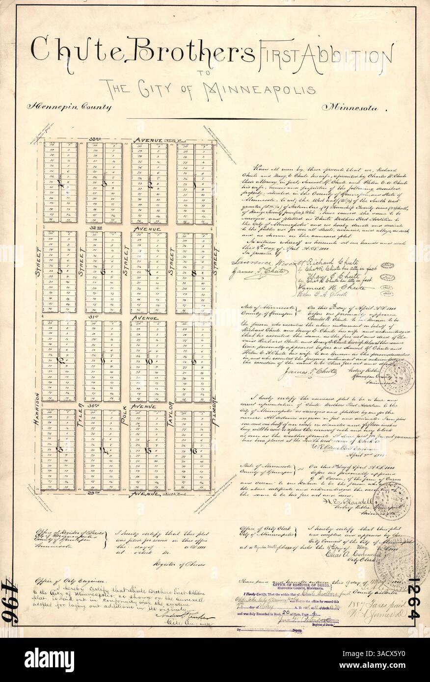 This map shows Chute Brothers' First Addition to the City of ...