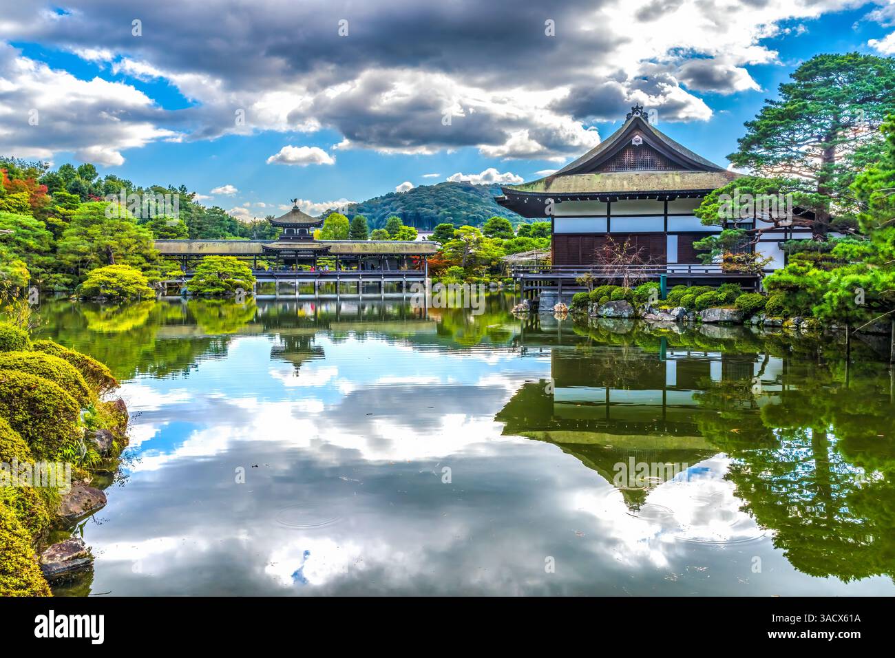 Colorful Peace Bridge, Shobi-kan guesthouse, East Lake, Heian-jingu ...