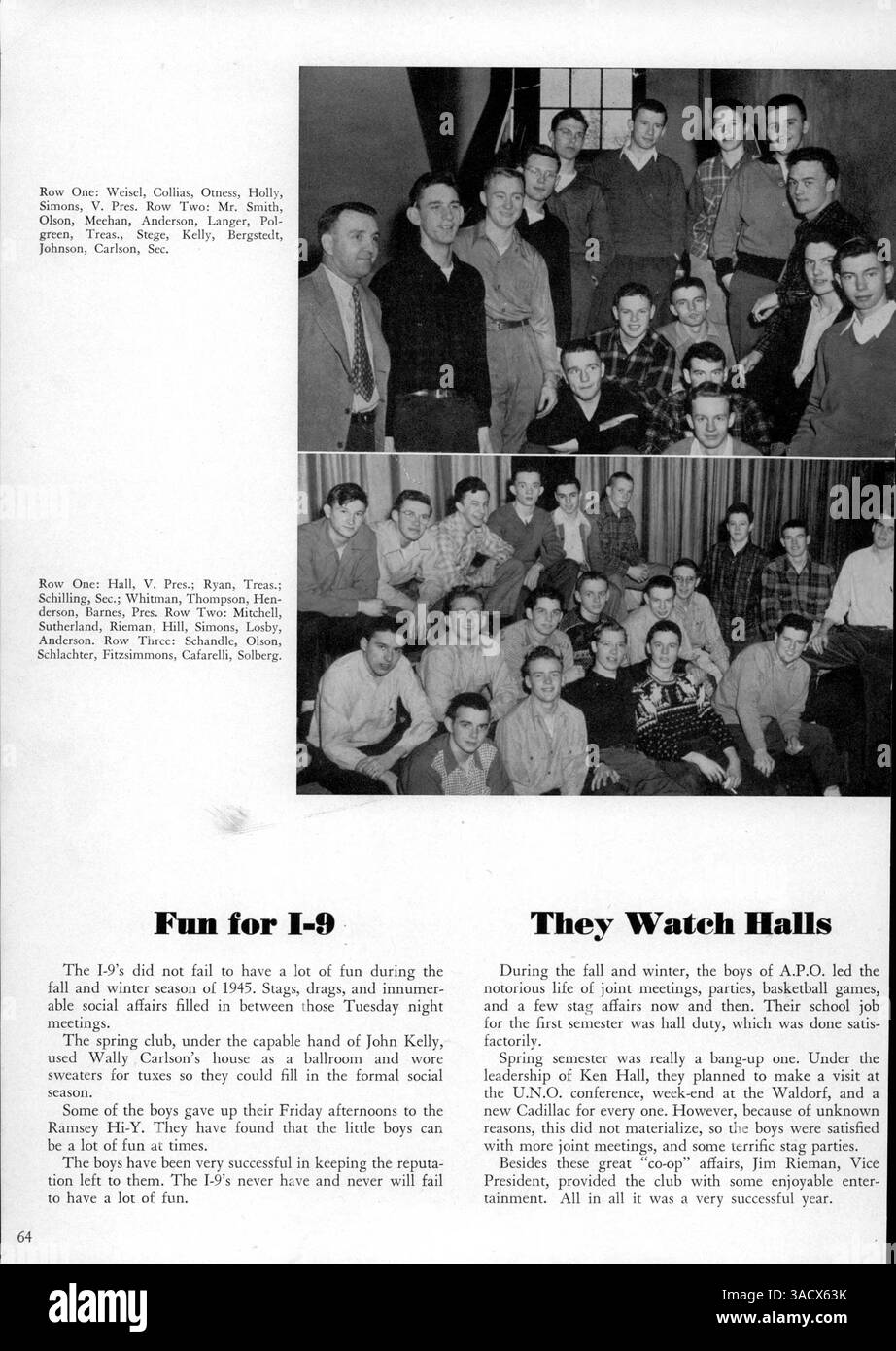 Yearbook from 1946 reflects on student hi-res stock photography and ...