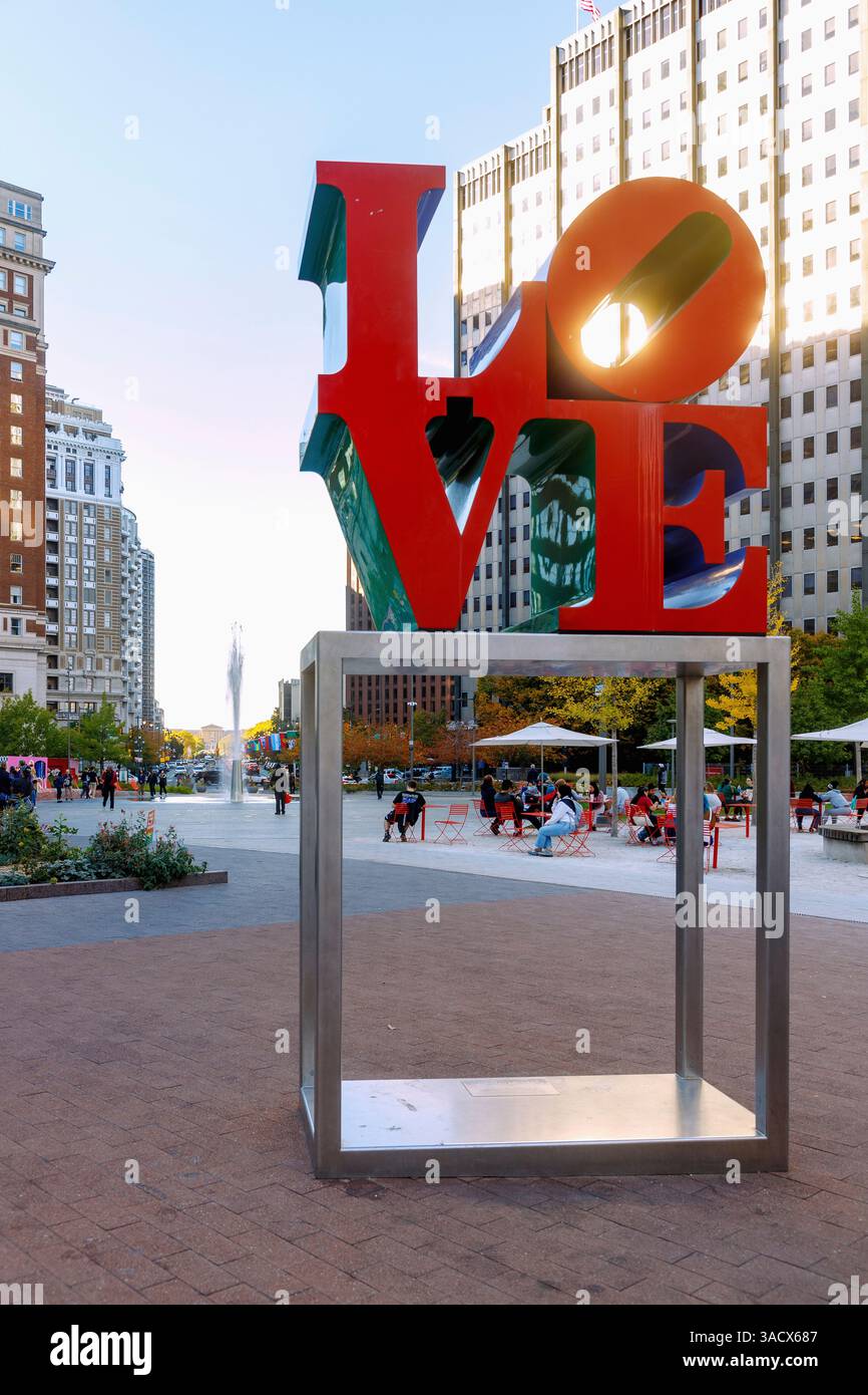 JFK Plaza (John F. Kennedy Plaza, Love Park) with sculpture LOVE in the ...