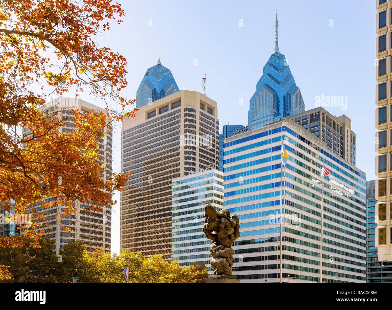 Municipal Services Building Plaza with statue "Government of the People ...