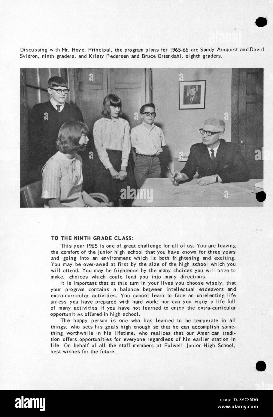 The 1965 Folwell Junior High Yearbook documents the students, teachers ...