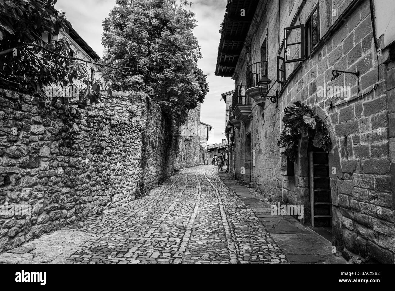 Houses in ancient town Black and White Stock Photos & Images - Alamy