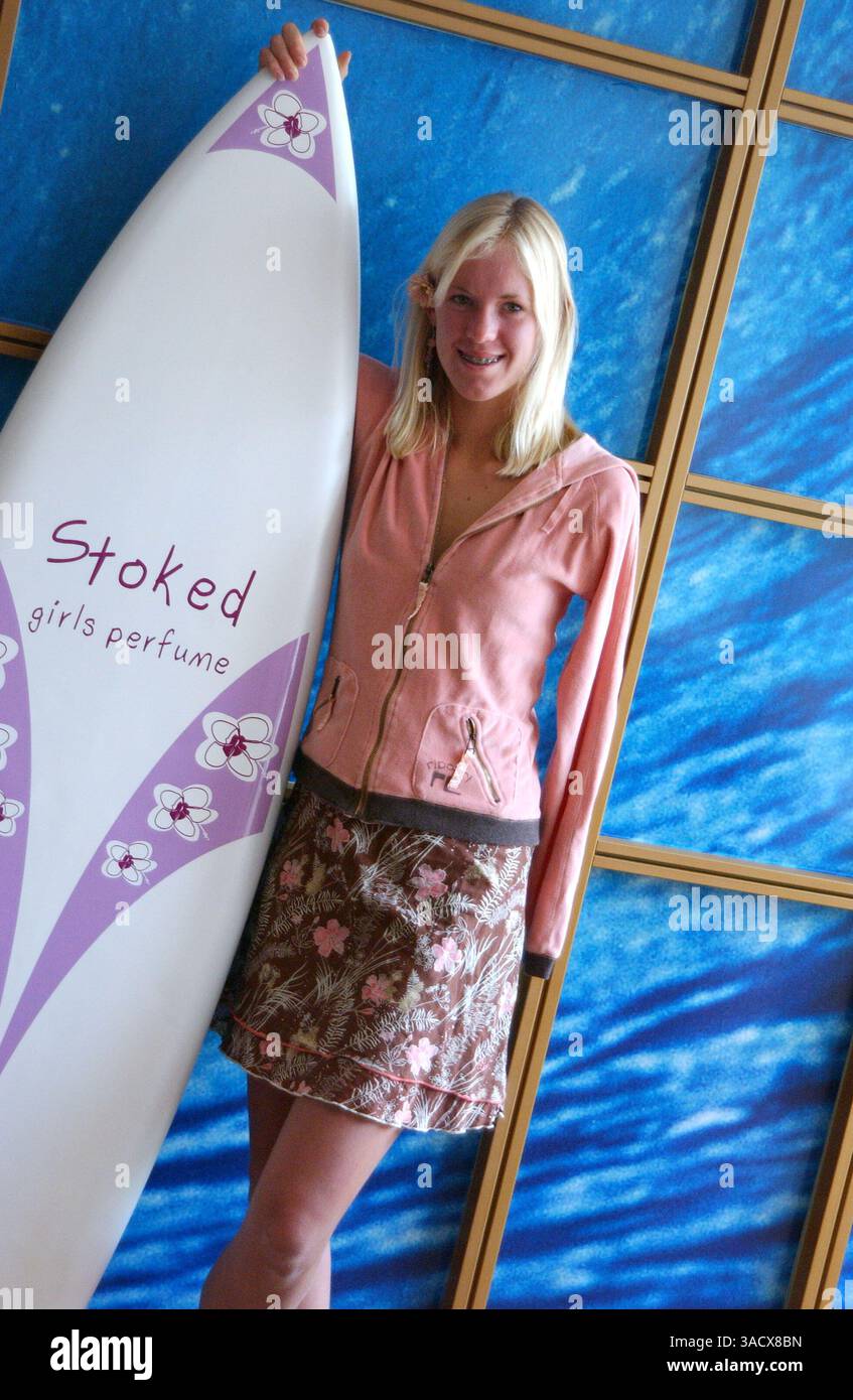 Mar 31, 2005; New York, NY, USA; Surfer BETHANY HAMILTON introduces two ...