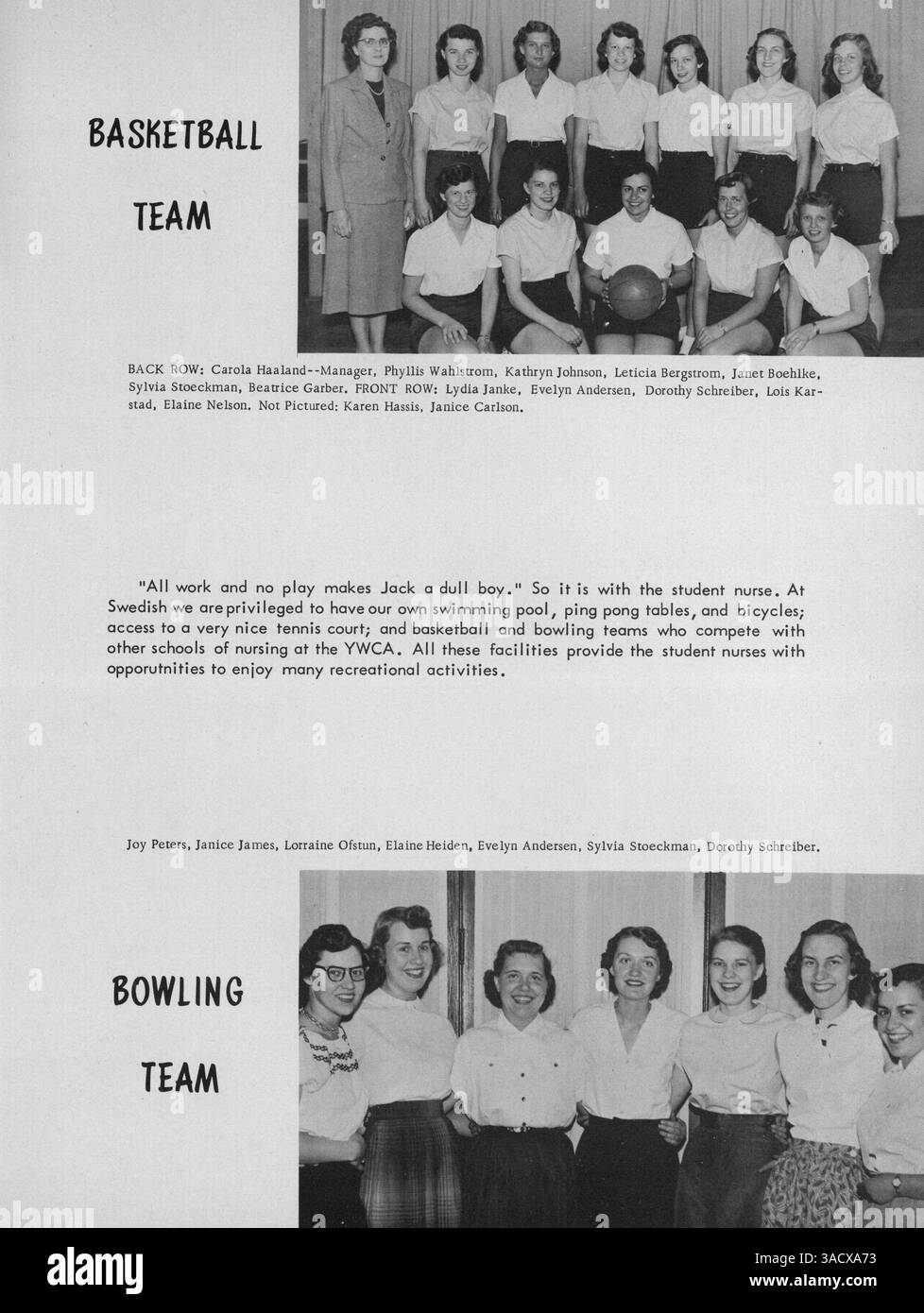 The 1952 yearbook from Swedish Hospital School of Nursing captures key ...