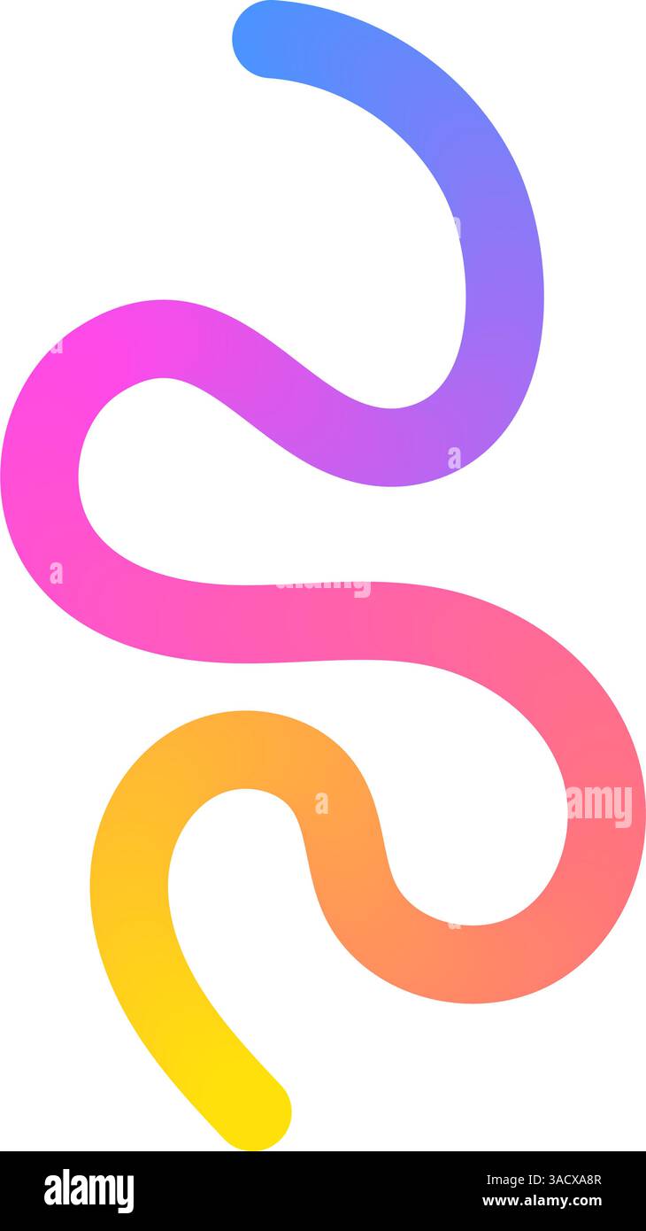 Abstract squiggle background with wavy gradient lines, colorful ribbon shapes, fun organic ...