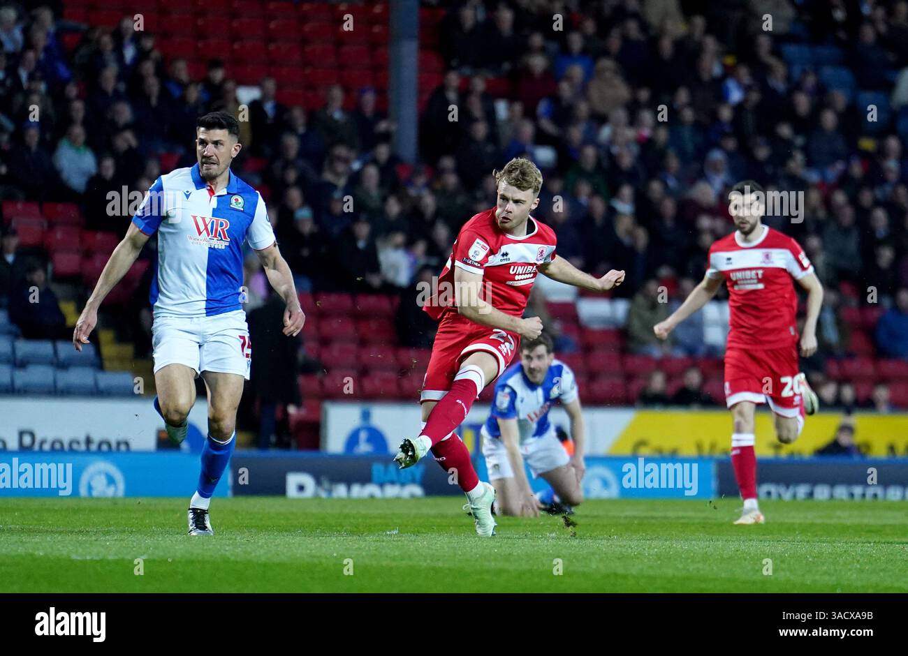 Middlesbrough's Tommy Conway scores their side's first goal of the game ...