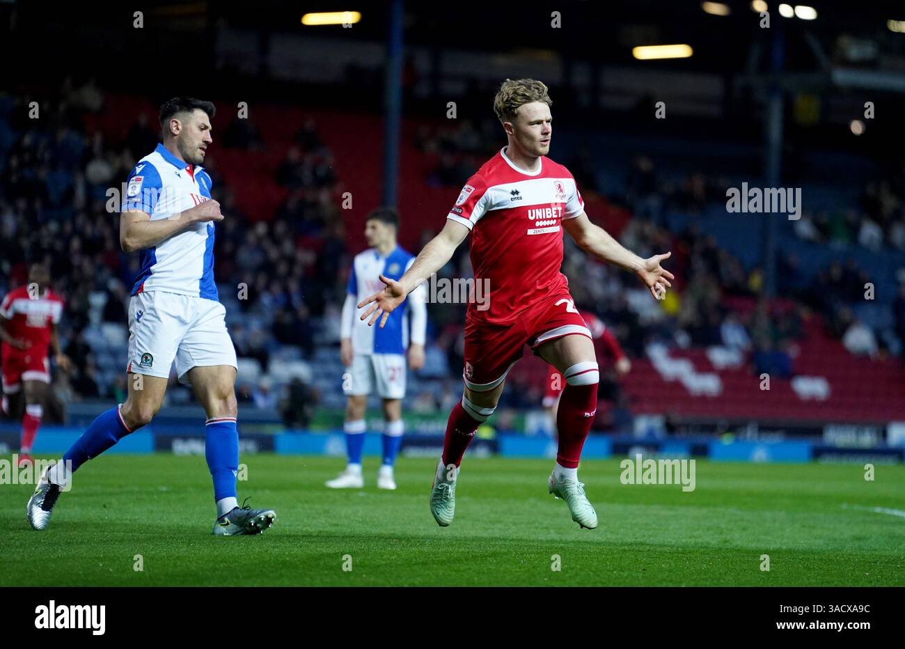 Middlesbrough's Tommy Conway celebrates scoring their side's first goal ...