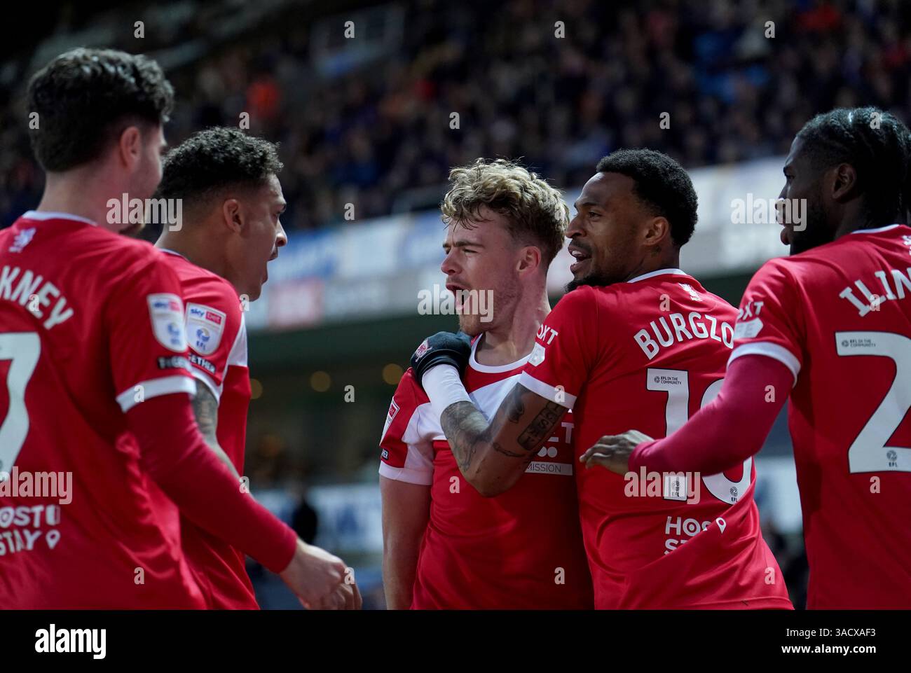 Middlesbrough's Tommy Conway celebrates scoring their side's first goal ...