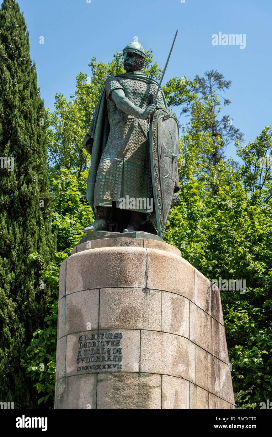 Statue of famous earl dom afonso henriques in guimaraes hi-res stock ...
