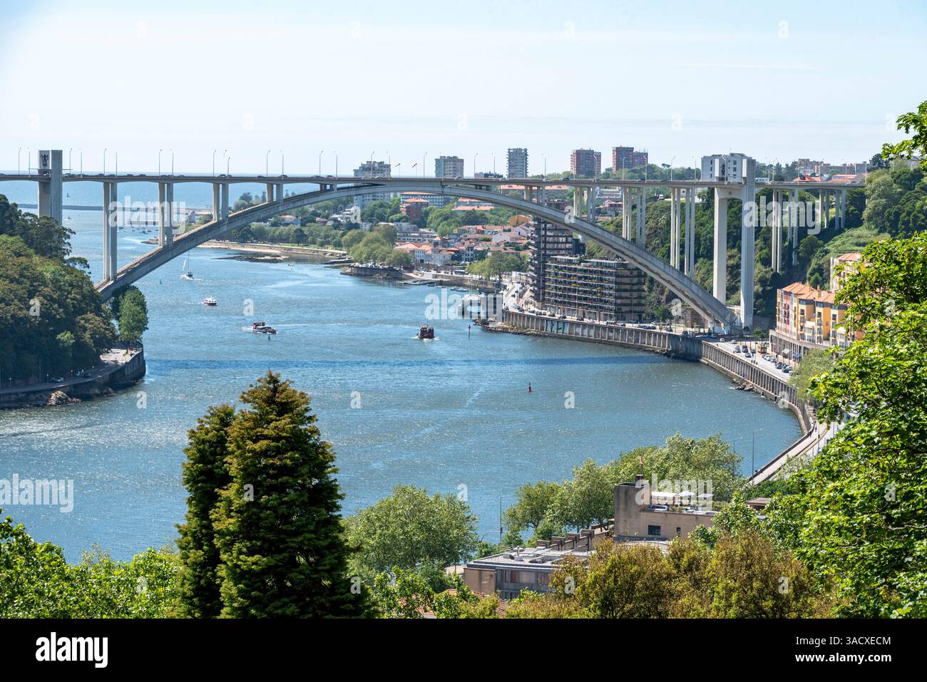 Scenic viewpoint of ponte da arrabida in porto hi-res stock photography ...