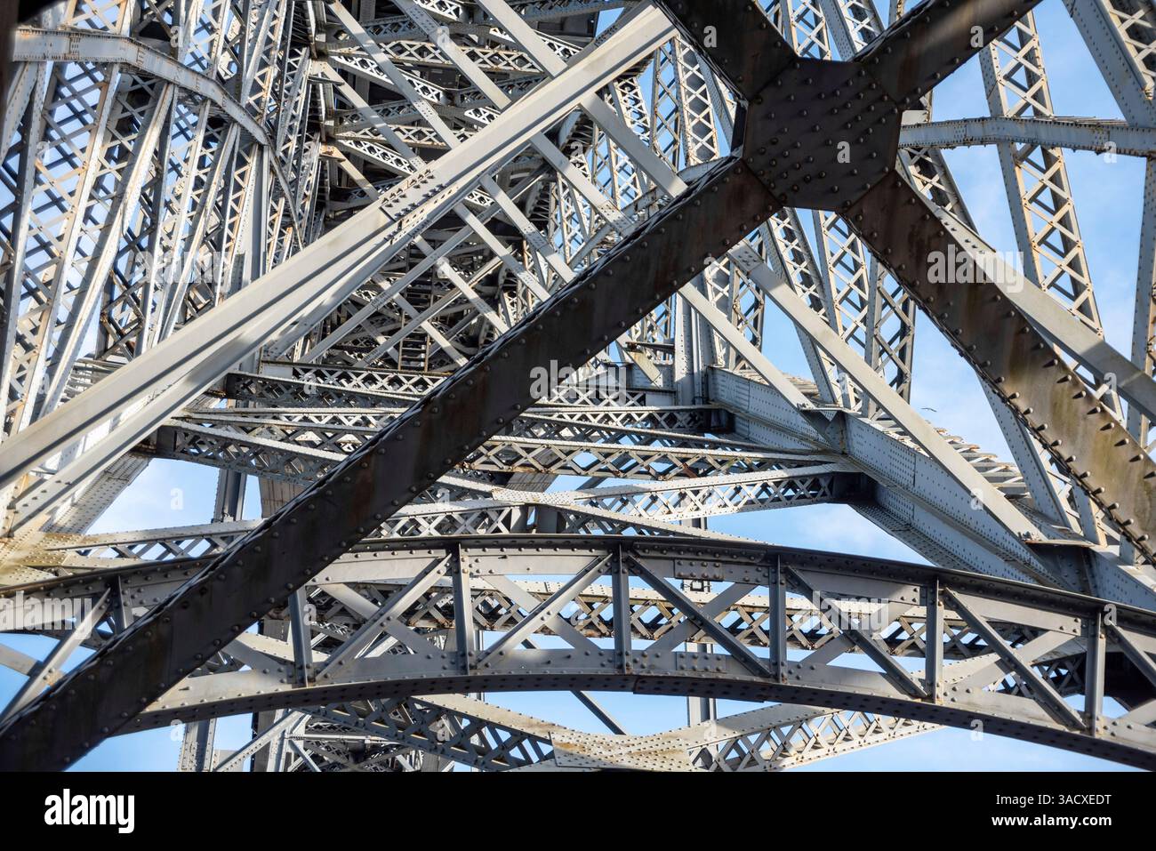 Architectural detail of iconic arched iron bridge Ponte Luis I in the ...