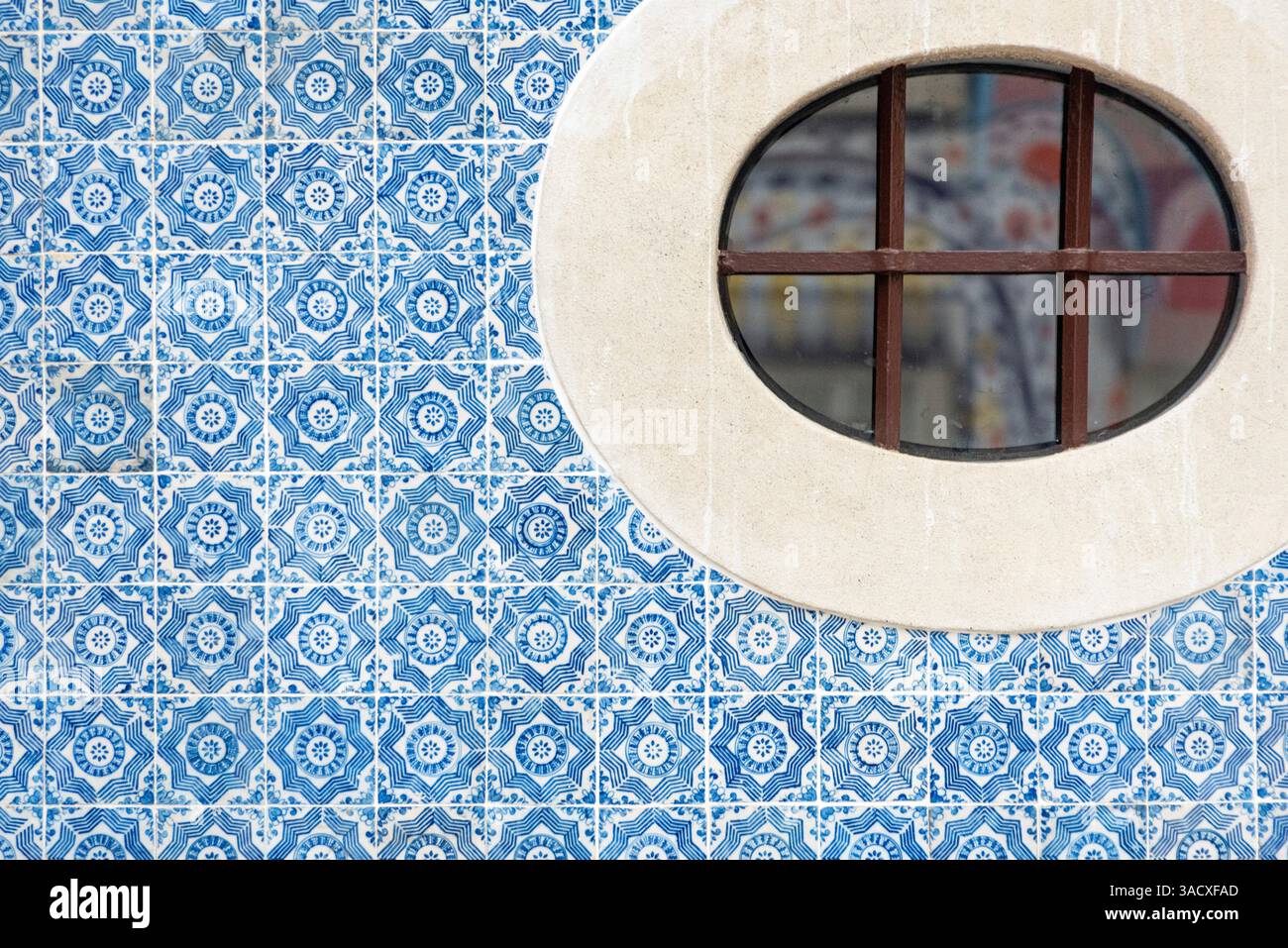 Architectural detail of a house facade in Porto, showing typical ...