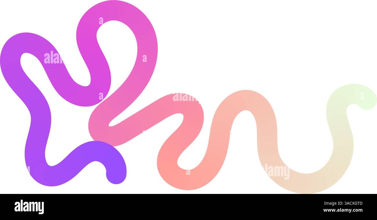 Abstract squiggle background with wavy gradient lines, colorful ribbon shapes, fun organic ...